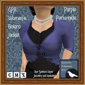 Second Life Marketplace - GPA Women's Bolero Jacket - Purple Periwinkle