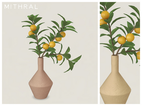 Second Life Marketplace - Mithral * Tall Orange Tree Branch Vase (Pack B)
