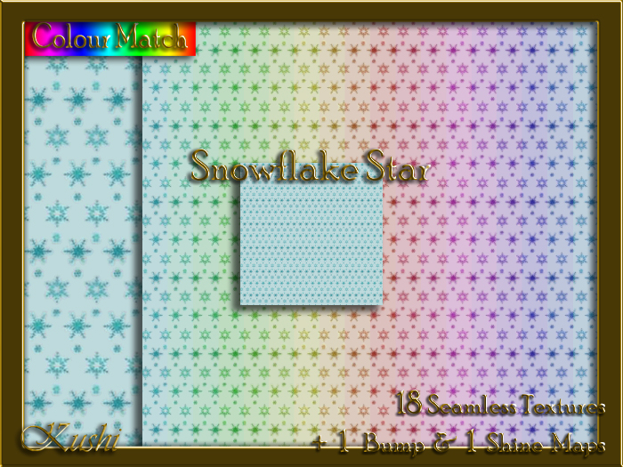 Second Life Marketplace - Snowflake Star Seamless Texture Pack