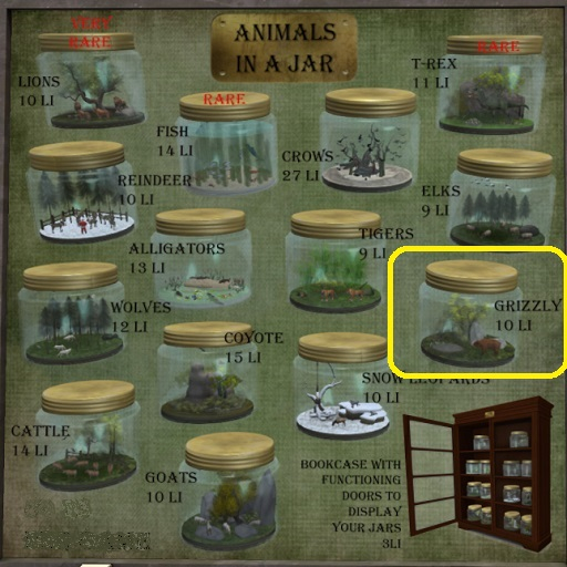 Second Life Marketplace - Animals in a Jar: Bookcase