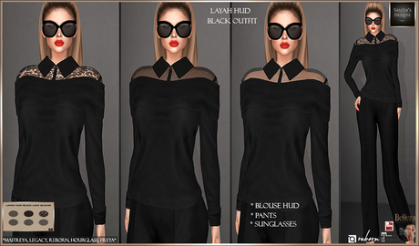 Second Life Marketplace - SAS - Layah HUD Black Outfit