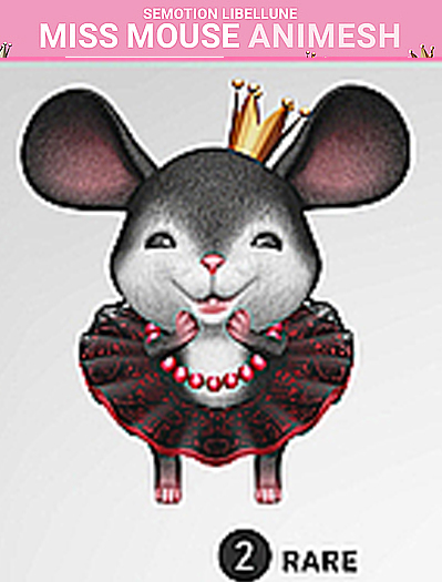 Second Life Marketplace - SEmotion Libellune Miss Mouse Animesh #2 RARE