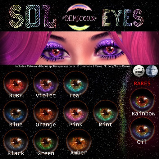 Second Life Marketplace - {Demicorn} SOL Eyes - Pink