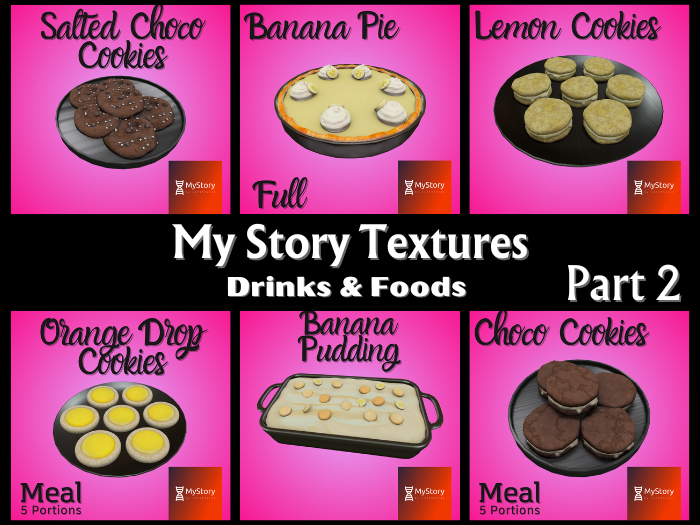 Second Life Marketplace - PURR Beauty - Drink & Food Textures PART 2