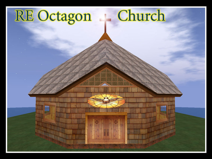 Second Life Marketplace - RE Large Octagon Church - Western/Rustic/Old West