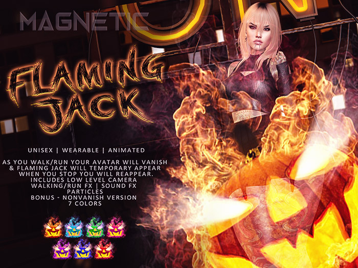 Second Life Marketplace - Magnetic - Flaming Jack {Rezz to Unpack}