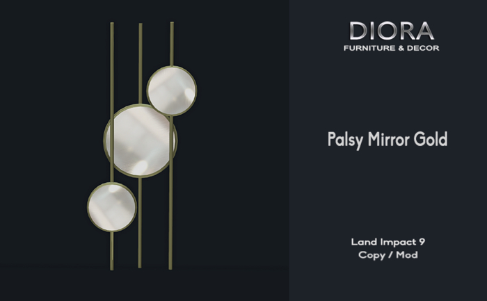 Second Life Marketplace - DIORA Palsy Mirror Gold