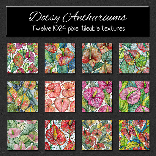 Second Life Marketplace - *Wallflowers* Dotsy Anthuriums