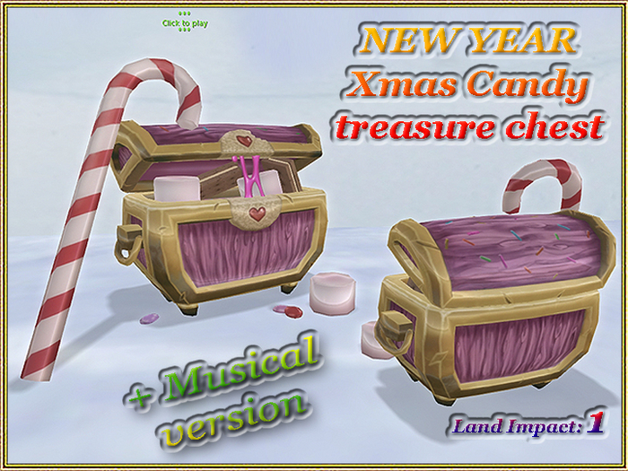 Second Life Marketplace - NEW YEAR - Xmas Candy treasure chest + Music ...