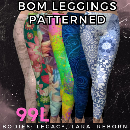 Second Life Marketplace - Vividly - BOM Patterened Leggings