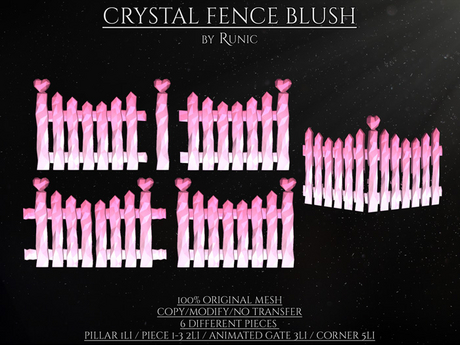 Second Life Marketplace - .: Runic :. Crystal Fence Fatpack