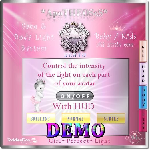 Second Life Marketplace - DEMO FACE & BODY LIGHT SYSTEM ~ BABY / KID ...