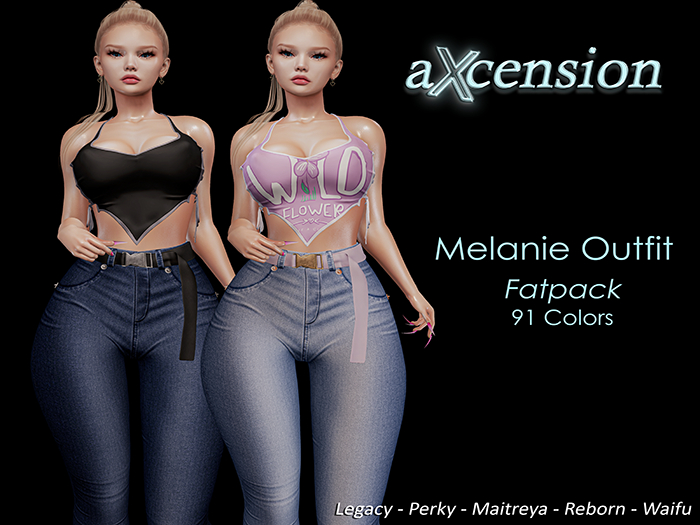 Second Life Marketplace Ax Melanie Outfit 91 Colors Fatpack