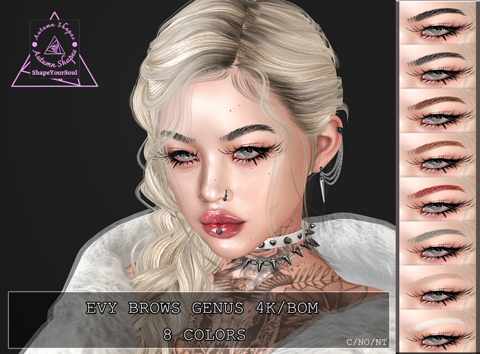 Second Life Marketplace - AUTUMN SHAPES-EVY BROWS GENUS 4K/ BOM