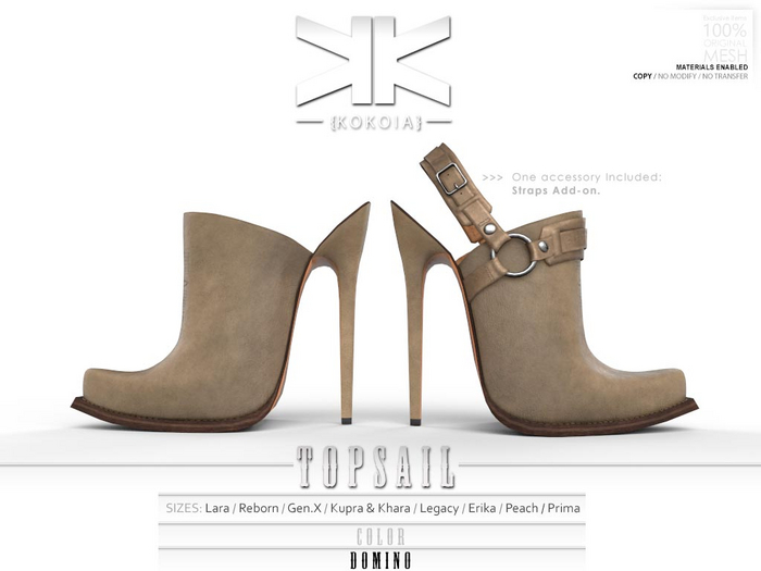 Second Life Marketplace - Topsail :: Shoes :: Domino :: {kokoia}