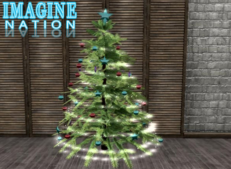 Second Life Marketplace - Imagine Rugged Christmas Tree (white lights)