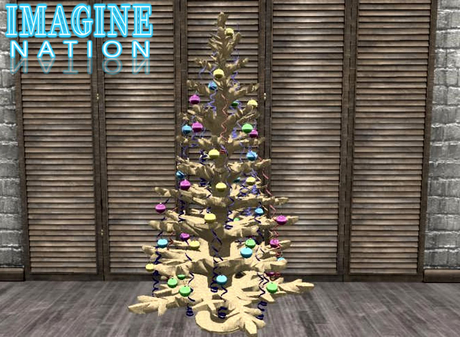 Second Life Marketplace - Imagine Cartoon Christmas Tree-Gold