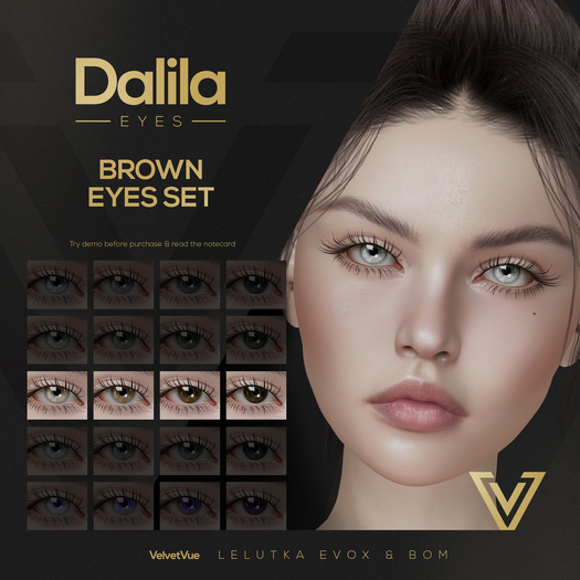 Second Life Marketplace - [ VelvetVue ] Dalila :: Brown eyes set