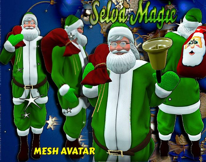 Second Life Marketplace - GREEN SANTA-COMPLET AVATAR