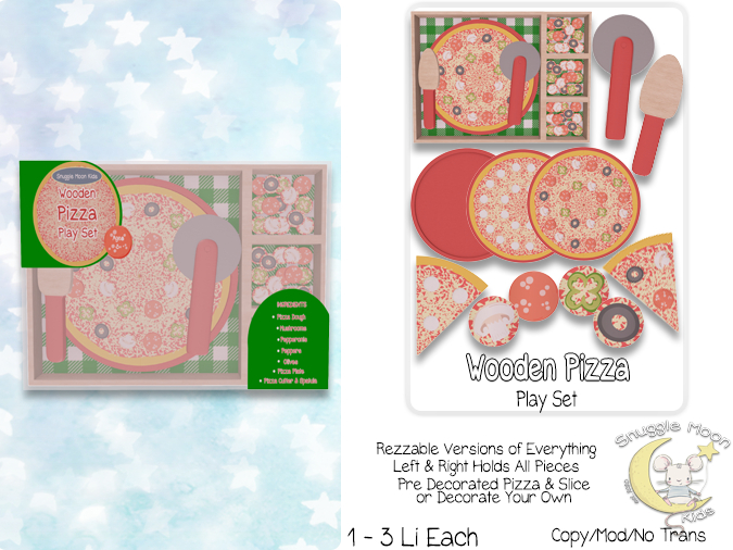Second Life Marketplace - {SMK} Wooden Pizza Play Set