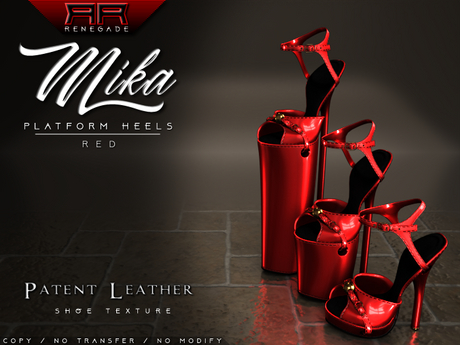 Second Life Marketplace - [Renegade] Mika Platform Heels - Red