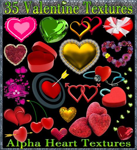 Second Life Marketplace - #35 VALENTINE TEXTURES_ HEART TEXTURES (ALPHA-BACKGROUND TRANSPARENT)