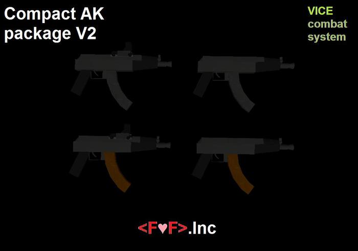 Second Life Marketplace - AK-47b & AK-74u (compact rifle pack) VICE-1.2.0