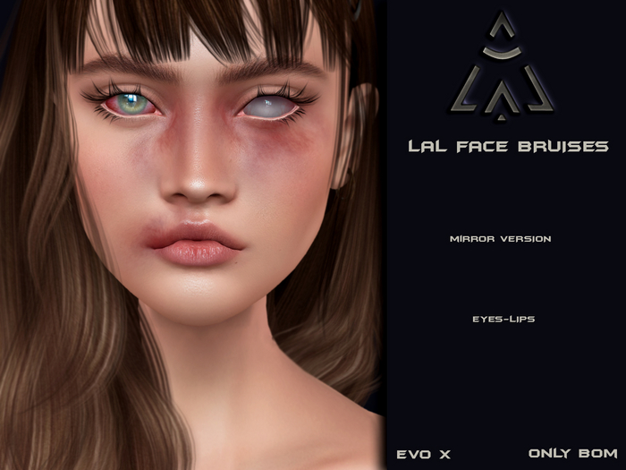 Second Life Marketplace - LAL-FACE BRUISES UNISEX TATTOO LEL EVO X ONLY BOM