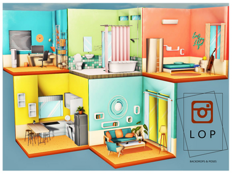 Second Life Marketplace - LOP Room Sections Backdrop - Full Pack