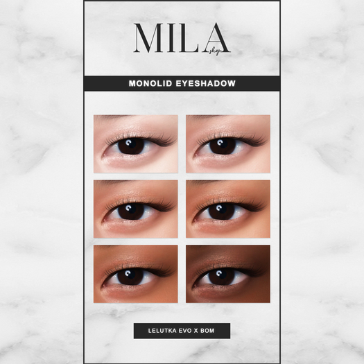 Second Life Marketplace - .MILA. Monolid Eyeshadow [LeLutka EvoX BOM]