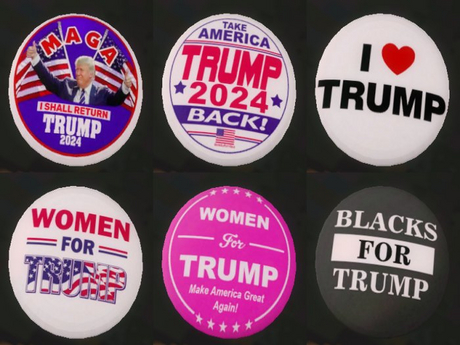 Second Life Marketplace - [G2F] Trump 2024 Button - 20 Textures