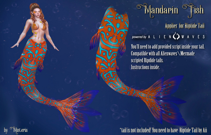 Second Life Marketplace - Misteria - Mandarin fish applier for Riptide tail
