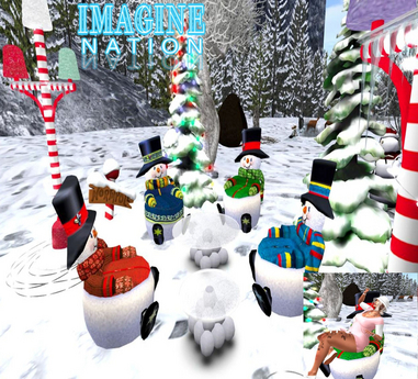 Second Life Marketplace - Imagine Snowman smoking Seating Scene 420 ...