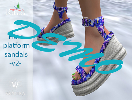 Second Life Marketplace - Flora- platform-sandals-v2-Rebirth-demo