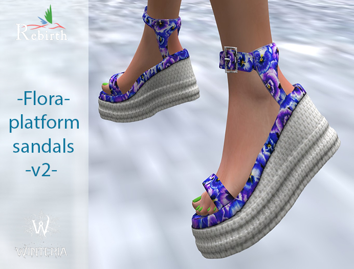 Second Life Marketplace - Flora-platform-sandals-v2-Rebirth
