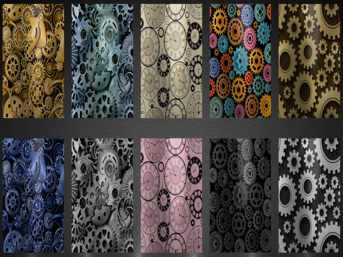 Second Life Marketplace - Steampunk Gears Nail Texture Hud ONLY "BOXED"