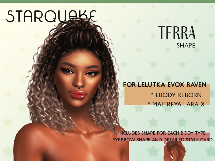 Second Life Marketplace Starquake Terra Shape Lelutka Evox Raven