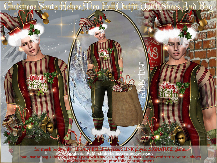 Second Life Marketplace - irrISIStible CHRISTMAS SANTA HELPER MEN FULL ...