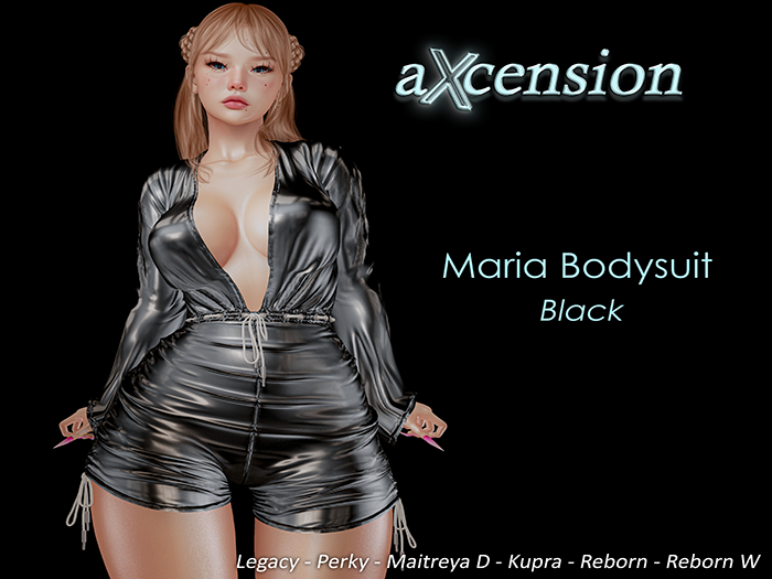 Second Life Marketplace - aX: Maria Bodysuits Black