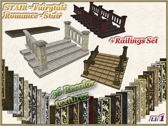 Second Life Marketplace - STAIR - Fairytale Romance - Stair+Railings ...