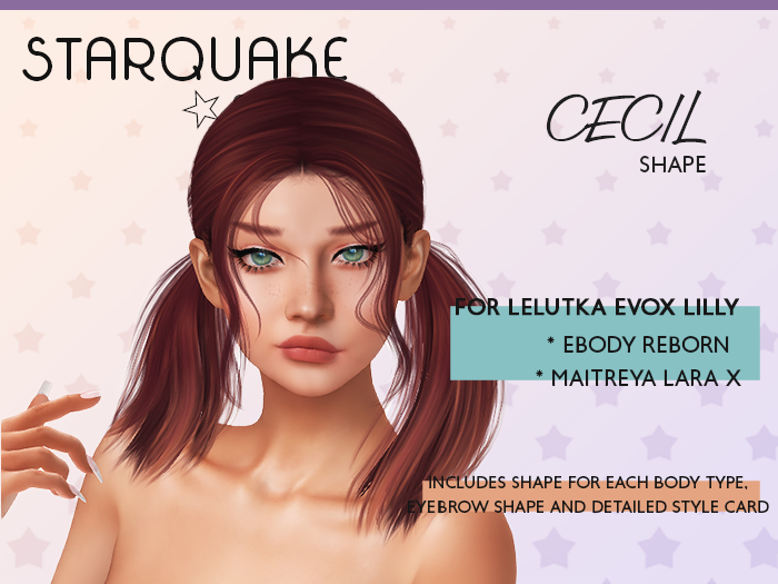 Second Life Marketplace Starquake Cecil Shape Lelutka Evox Lilly