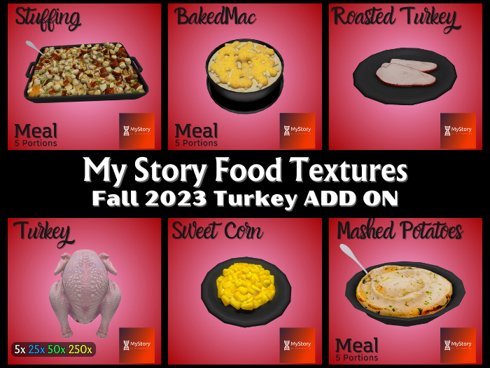 Second Life Marketplace - PURR Beauty - MyStory Food Textures Fall 2023 ...