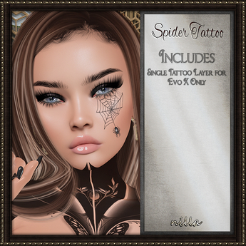 Second Life Marketplace - .:nilla:. Spider and Web Evo X Face Tattoo