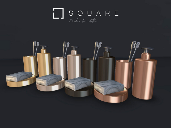 Second Life Marketplace - [ SQUARE ] - OSLO Bathroom Accessories fatpack