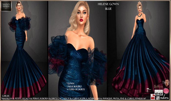 Second Life Marketplace - SAS - Helene Blue Gown (LaraX & MB)