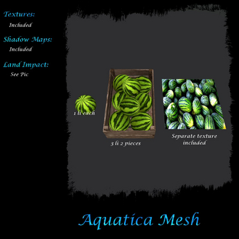 Second Life Marketplace - Aquatica Mesh - AM025784 Fruit Set - Watermelon