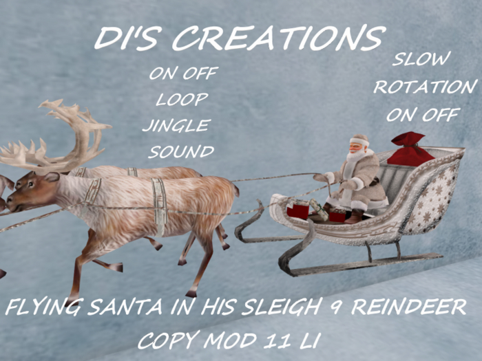 Second Life Marketplace - FLYING SANTA IN HIS SLEIGH