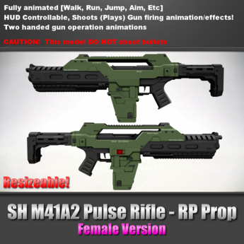 Second Life Marketplace - SH RP Prop Gun - M41A2 Pulse Rifle (Female ...
