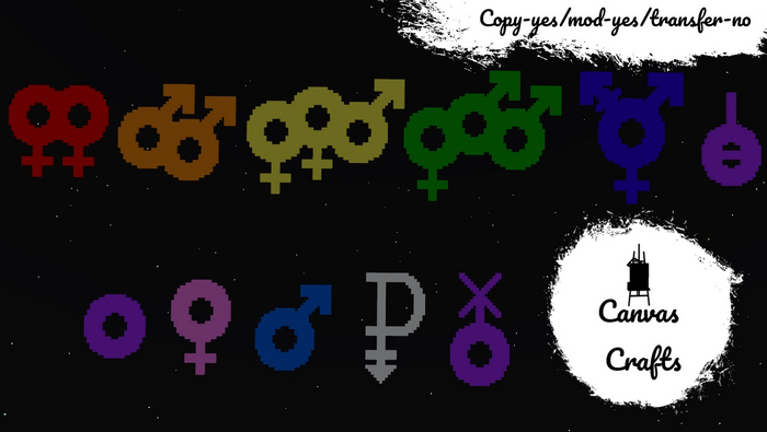 Second Life Marketplace - Pixel gender and sexuality signs
