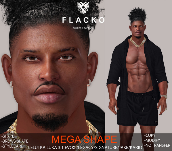 Second Life Marketplace Flacko Shape Mega Lelutka Luka 31 Evox